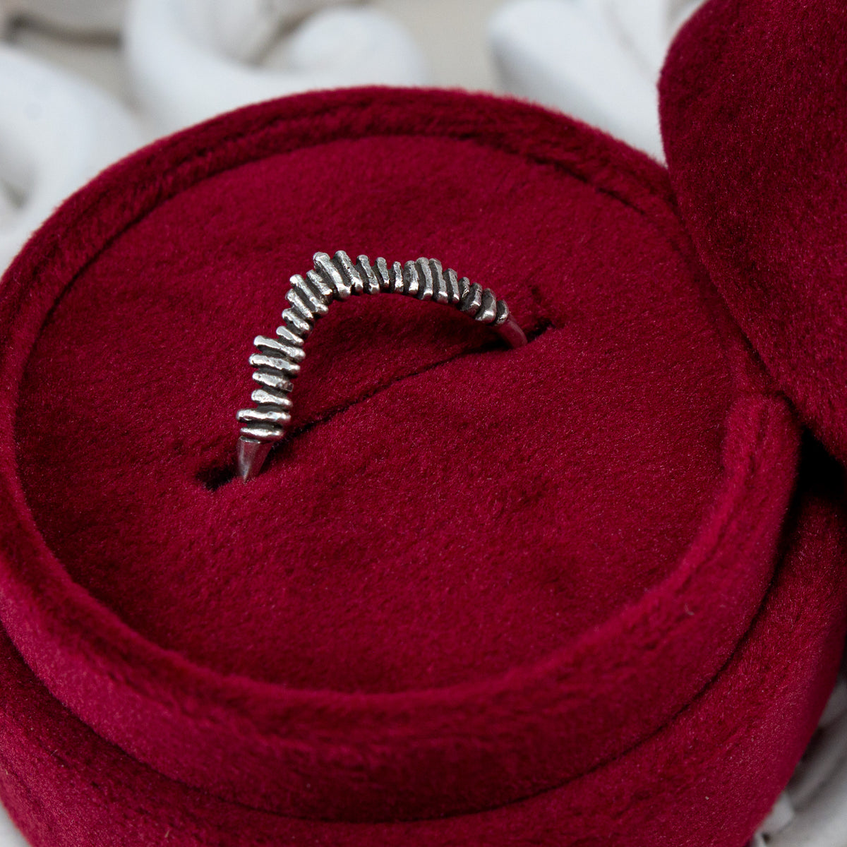 Daybreak Ring - Handmade, Curved Wedding Band