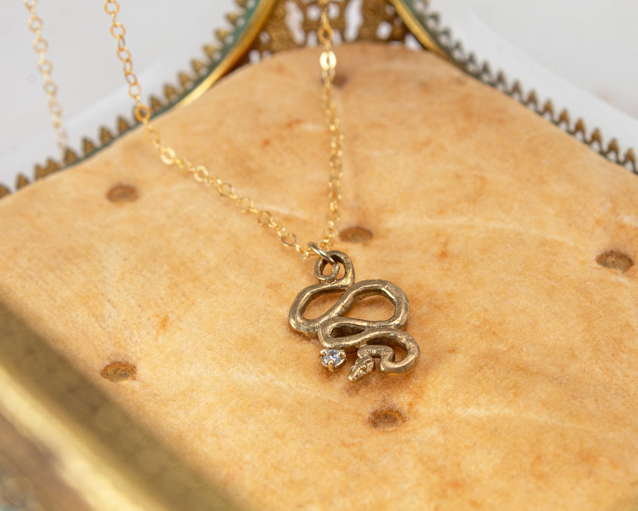 Snake's Whisper - Handmade 14k Gold Snake Necklace – Leah Hollrock Fine ...