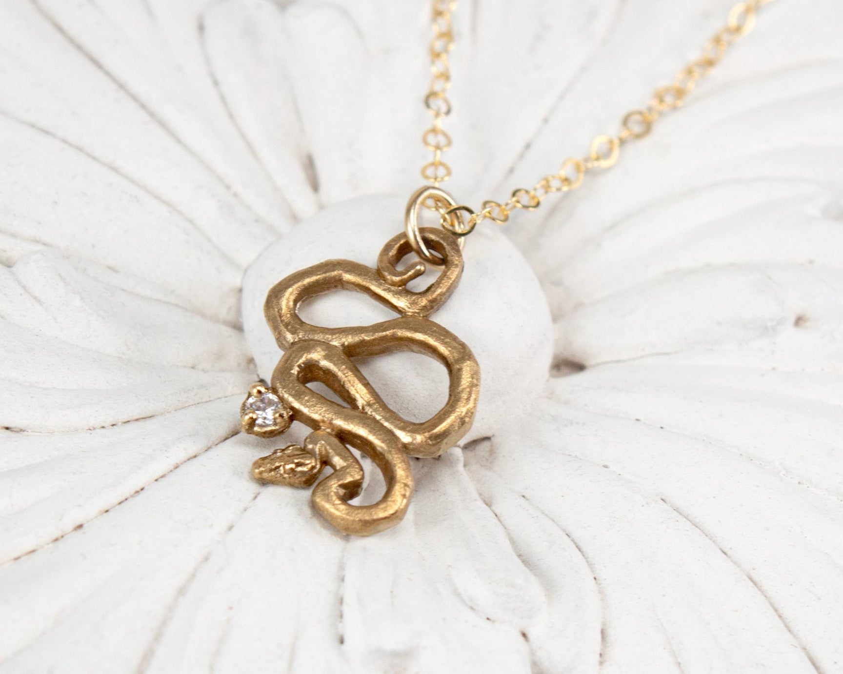 Snake's Whisper - Handmade 14k Gold Snake Necklace – Leah Hollrock Fine ...