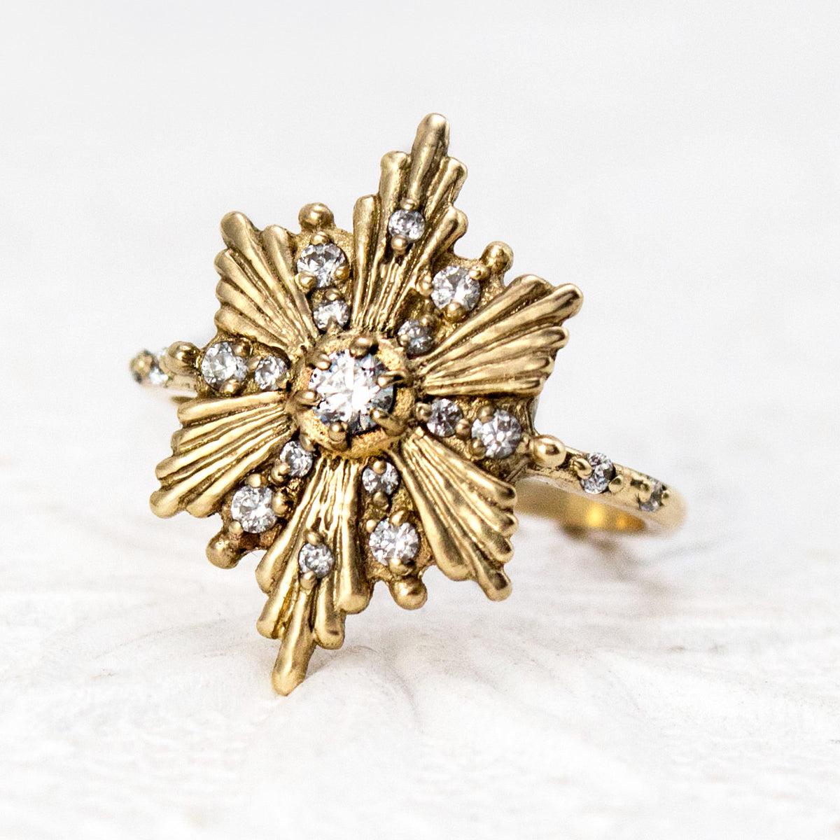 Astra Star Ring - Celestial Starburst Diamond Ring