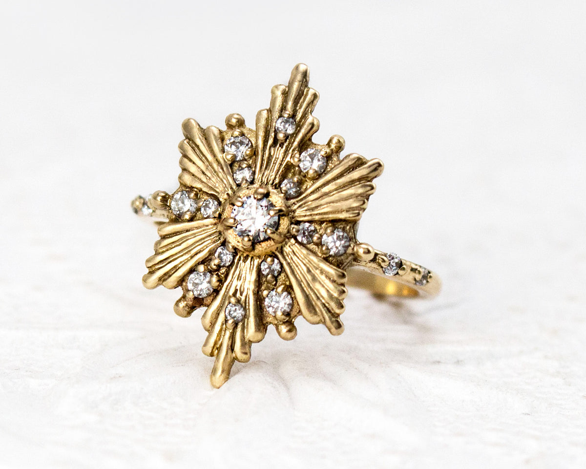 Astra Star Diamond Ring - Celestial Engagement Ring – Leah Hollrock