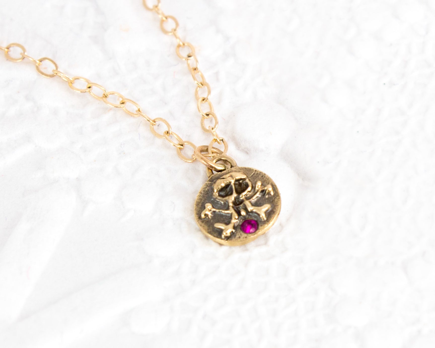 Bones Necklace - Small Gold Skull and Crossbones Necklace