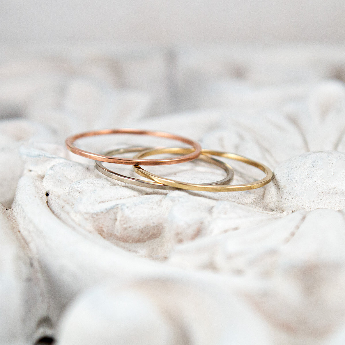 Skinny Ring: Delicate & Thin Gold Ring, Solid 14k