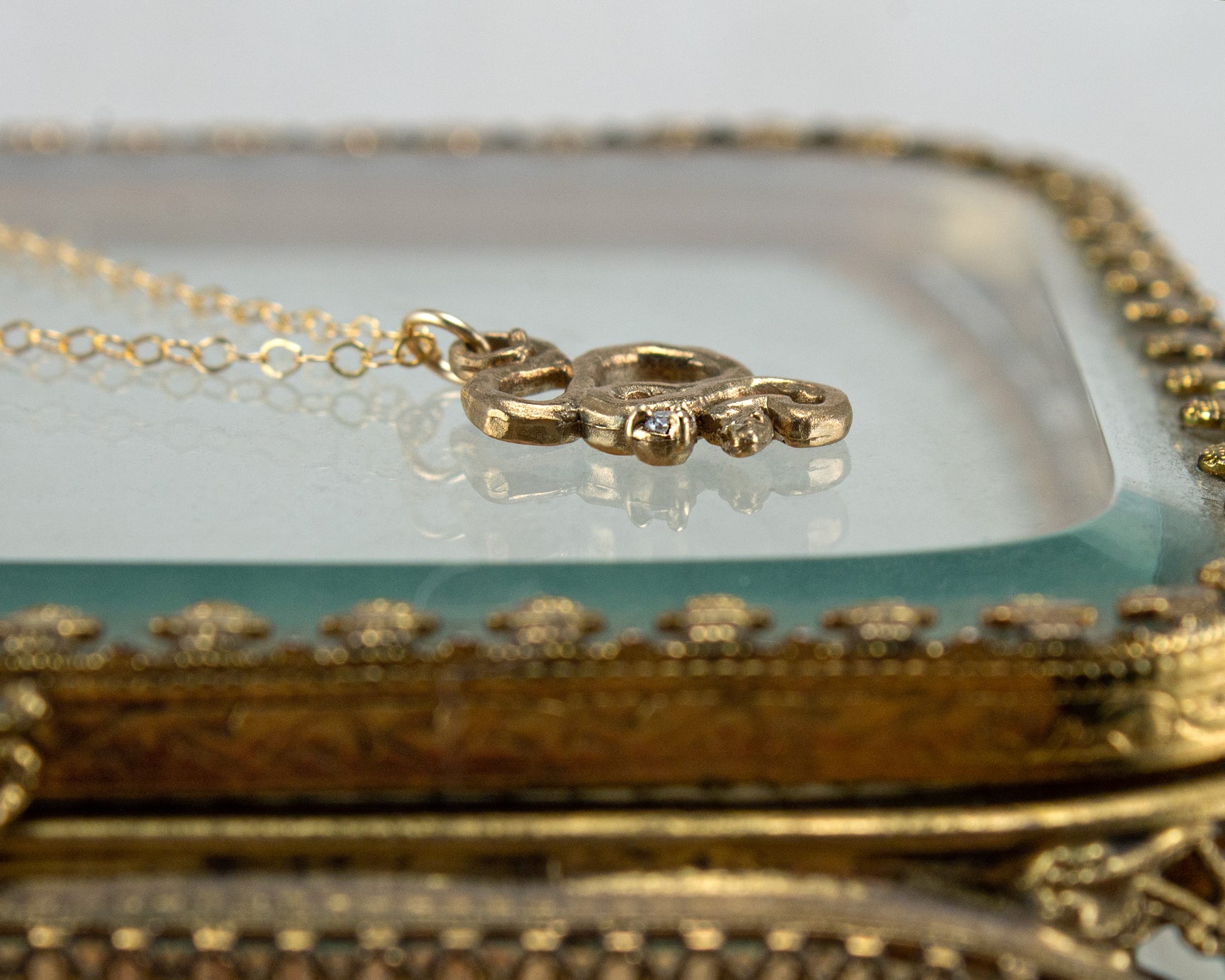 Snake's Whisper: Handmade, 14k Gold Snake Necklace