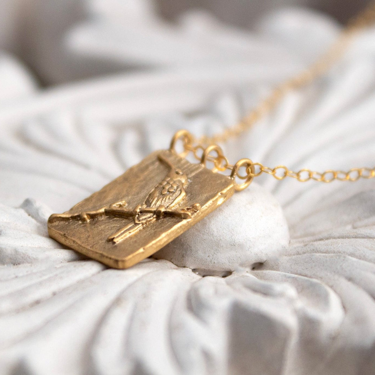 Hummingbird Necklace - Handmade in Gold Vermeil