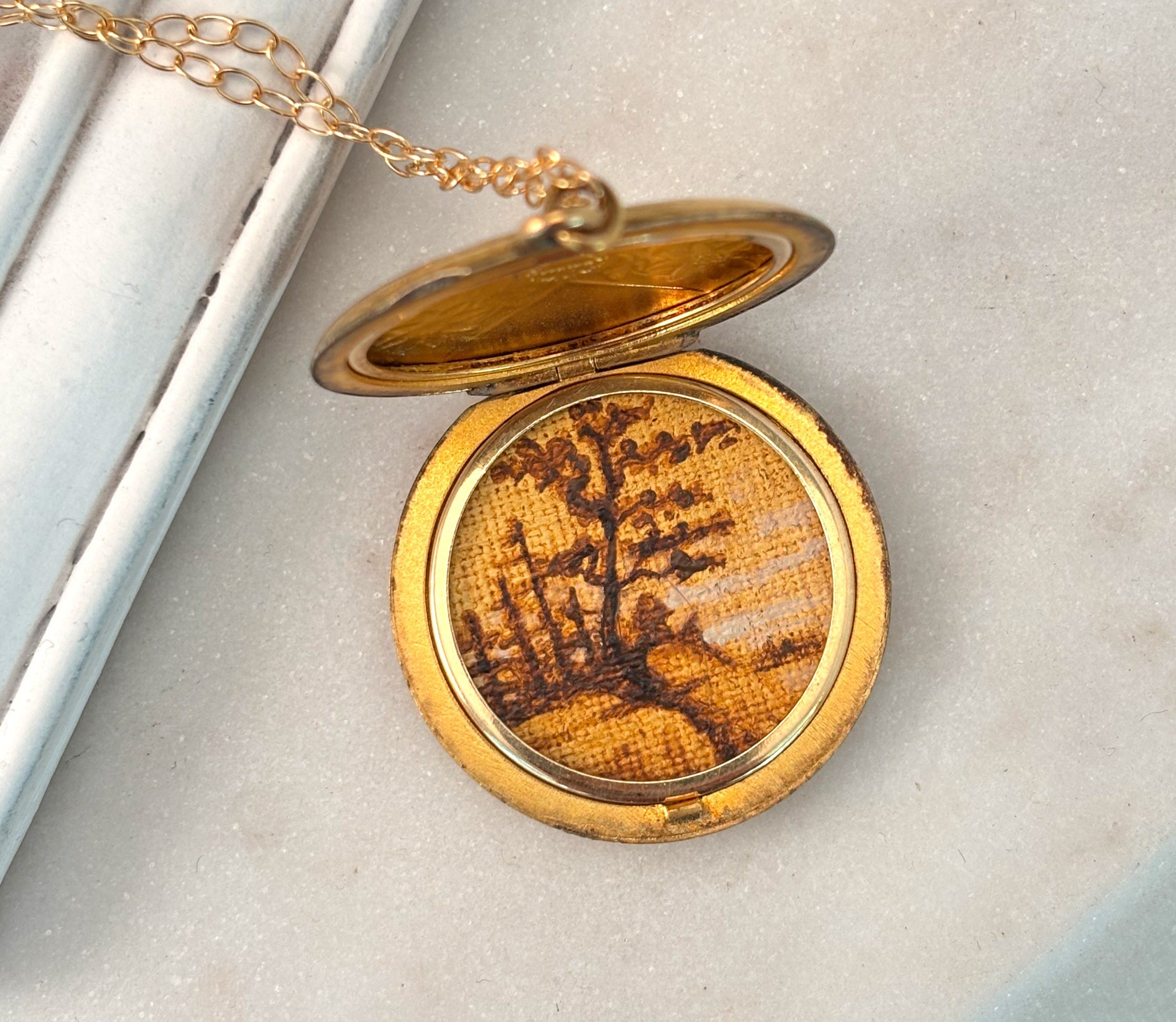 Vintage Locket Necklace & Rocky Memoryscape