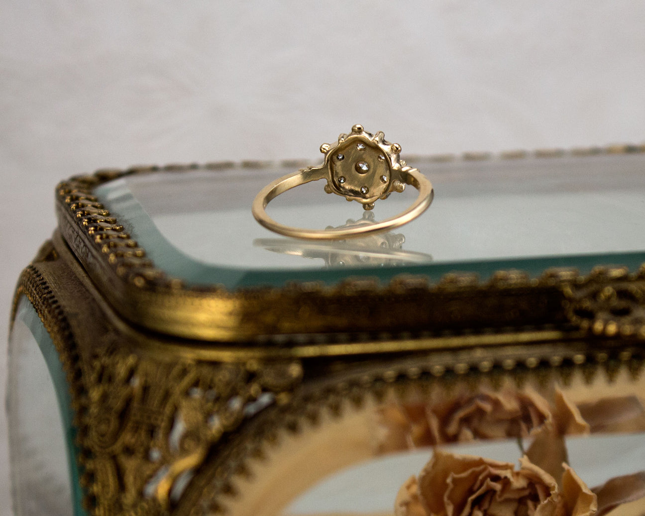First Frost Ring: Snowflake-Inspired, Diamond Cluster Ring