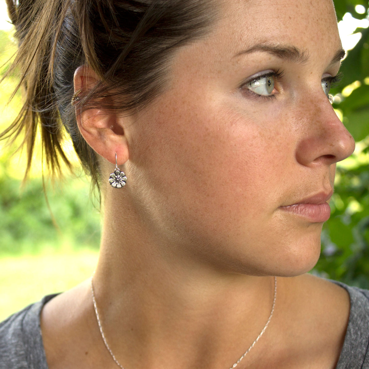 Daisy Earrings: Handmade Sterling Silver Flower Earrings