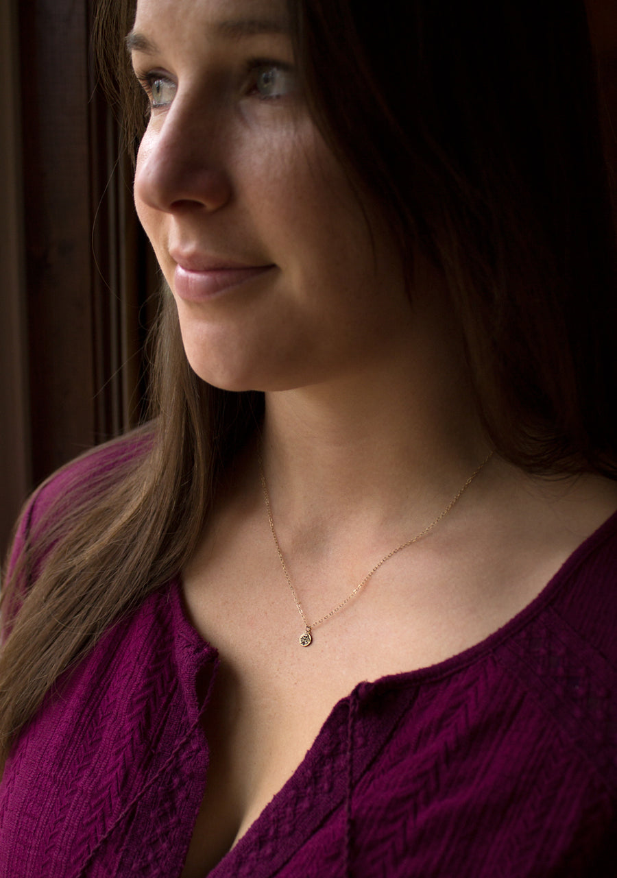 Bones Necklace - Small Gold Skull and Crossbones Necklace