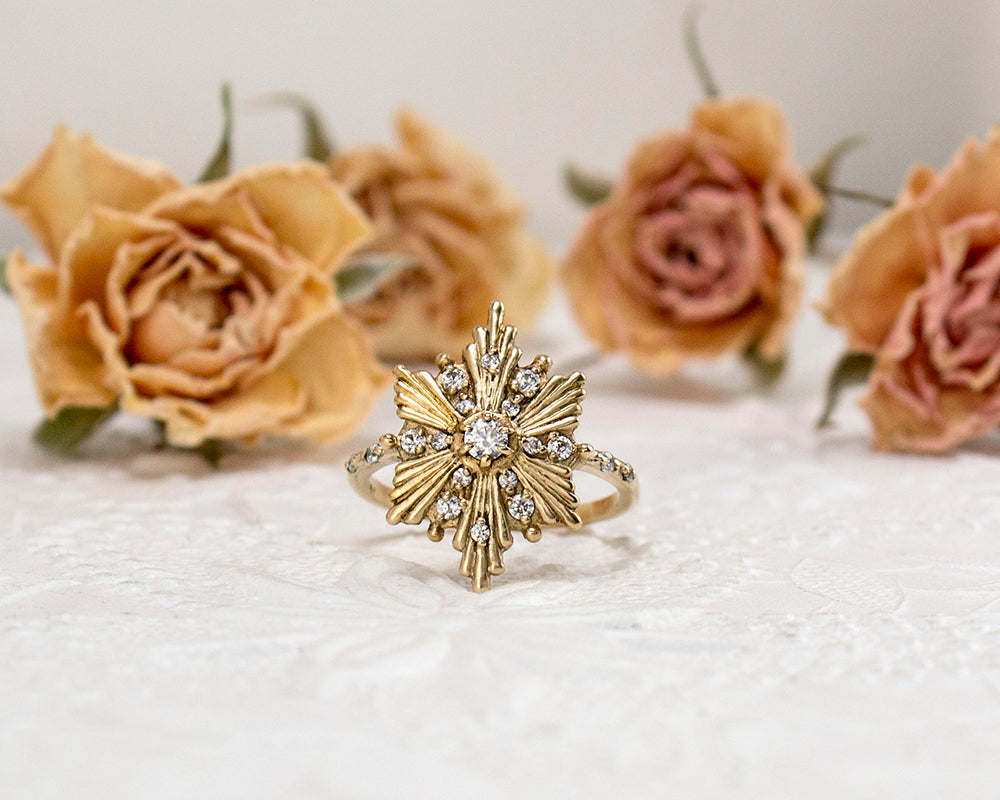 Astra Star Diamond Ring - Celestial Engagement Ring – Leah Hollrock