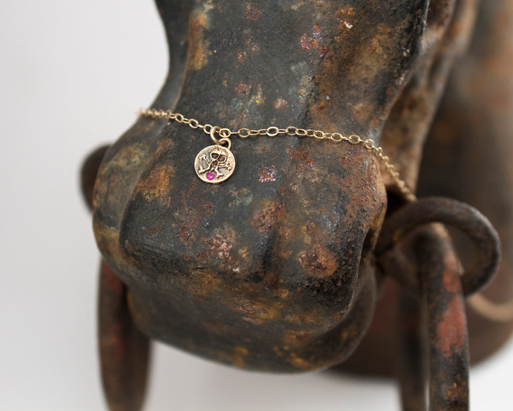Bones Necklace - Small Gold Skull and Crossbones Necklace